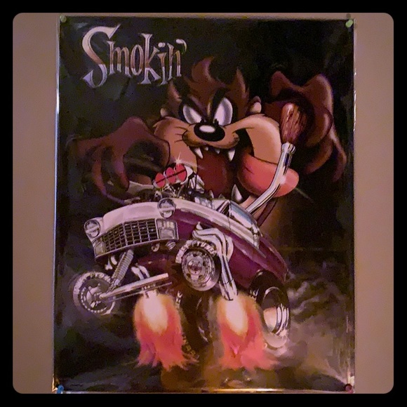 Wall Decor | Vintage Mid 199s Tasmanian Devil Taz Poster | Poshmark